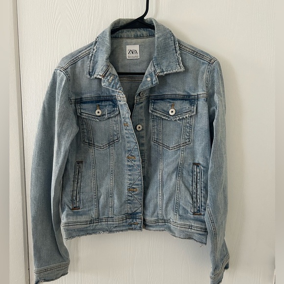 Zara | Jackets & Coats | Zara Faded Blue Denim Jacket | Poshmark
